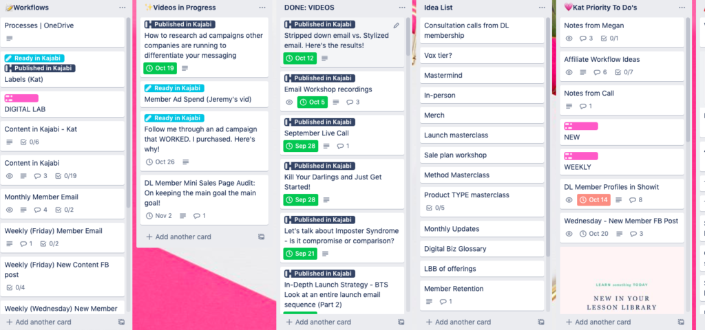 Using Trello to Organize my Entire Biz (BTS look at my 2020 boards ...